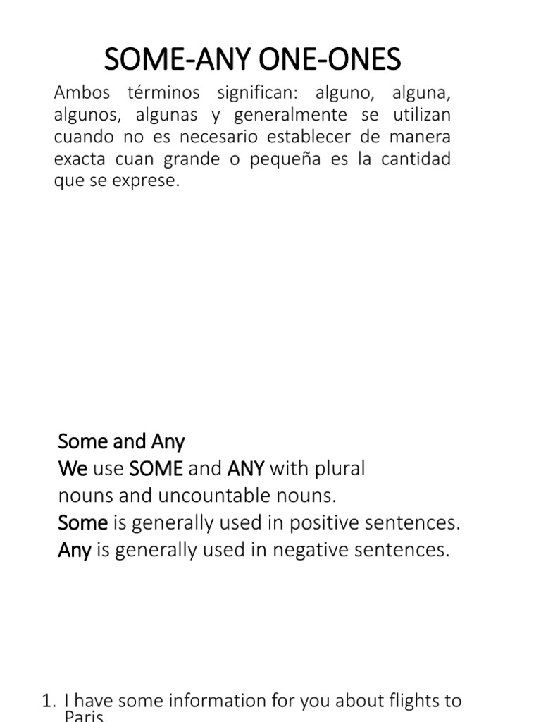 Session 13 Some - Any - One - Ones | PDF | Noun | Morphology