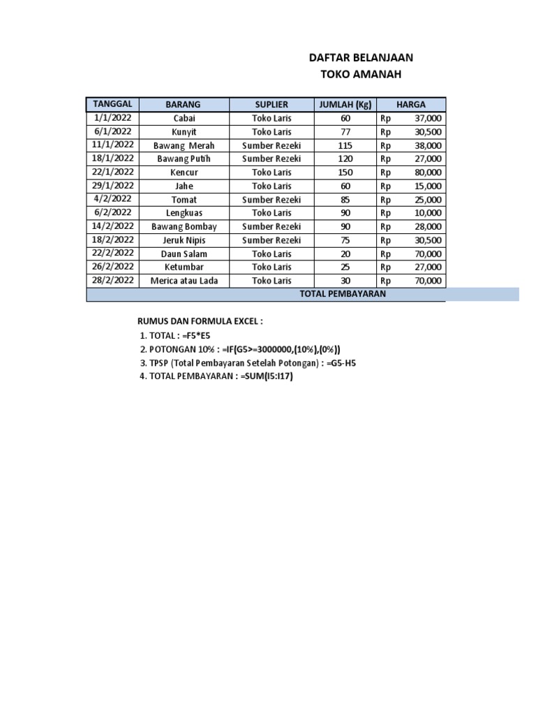 TUGAS Ms - EXCEL | PDF