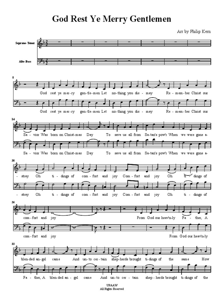 God Rest Ye Merry Gentlemen Notes 1 | PDF