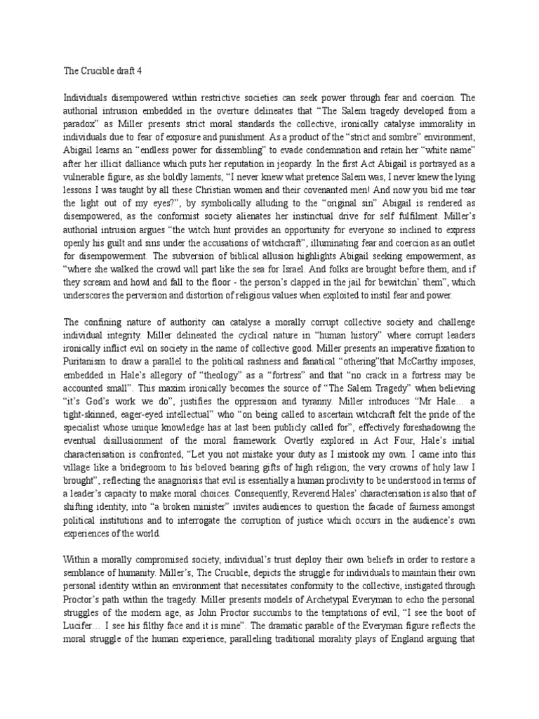 The Crucible Draft 4 | PDF | Witchcraft