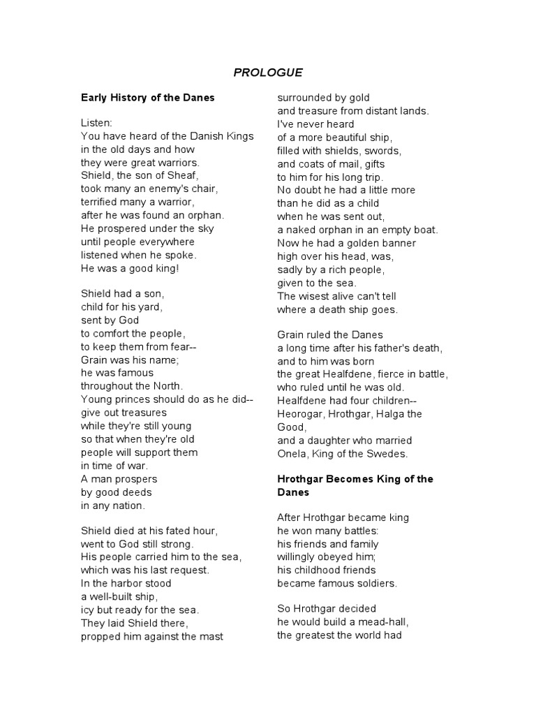 The Song of Beowulf | PDF | Beowulf | English Heroic Legends