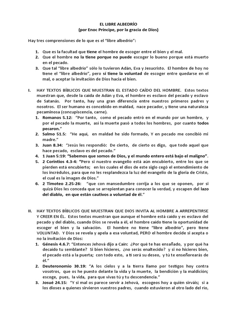 El Libre Albedrío | PDF | Pecado | Jesús