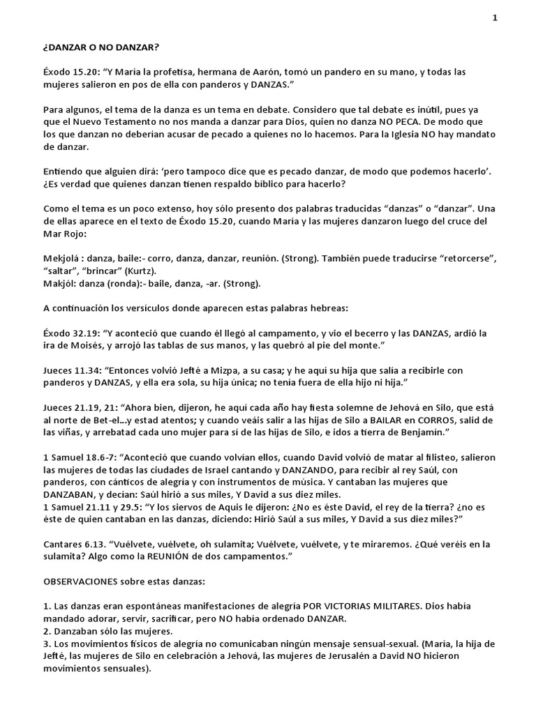 Danzar o No Danzar | PDF | David | Arca de la Alianza