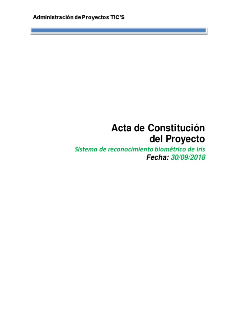 Act 2 Acta Constitucion UI Admin Proyectos Tics Daniel Azabache | PDF | Gestión de proyectos ...