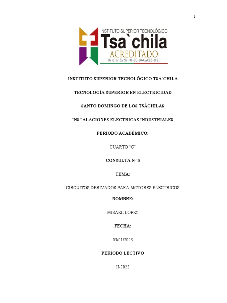 Consulta 3 - Misael Lopez | PDF | Energia electrica | Corriente eléctrica