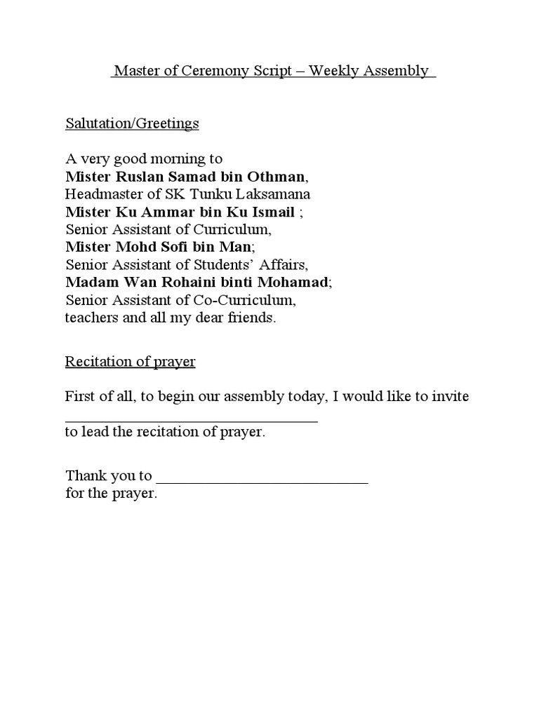 Assembly MC Script | PDF