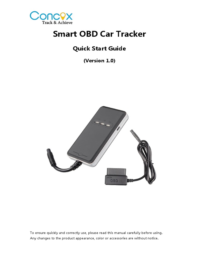 Smart OBD Car Tracker Quick Guide | PDF | Global Positioning System ...