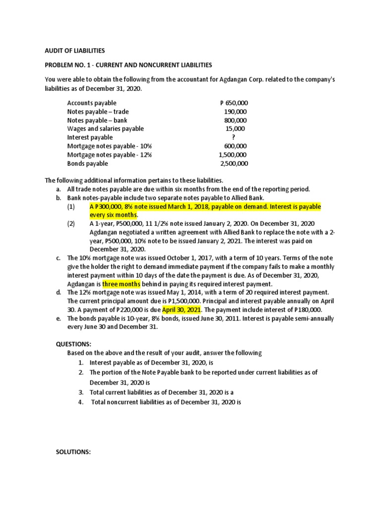 A9 Audit of Liabilities | PDF | Bonds (Finance) | Present Value