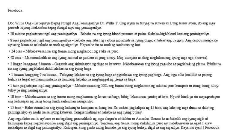 Mga Sangkap NG Sigarilyo | PDF
