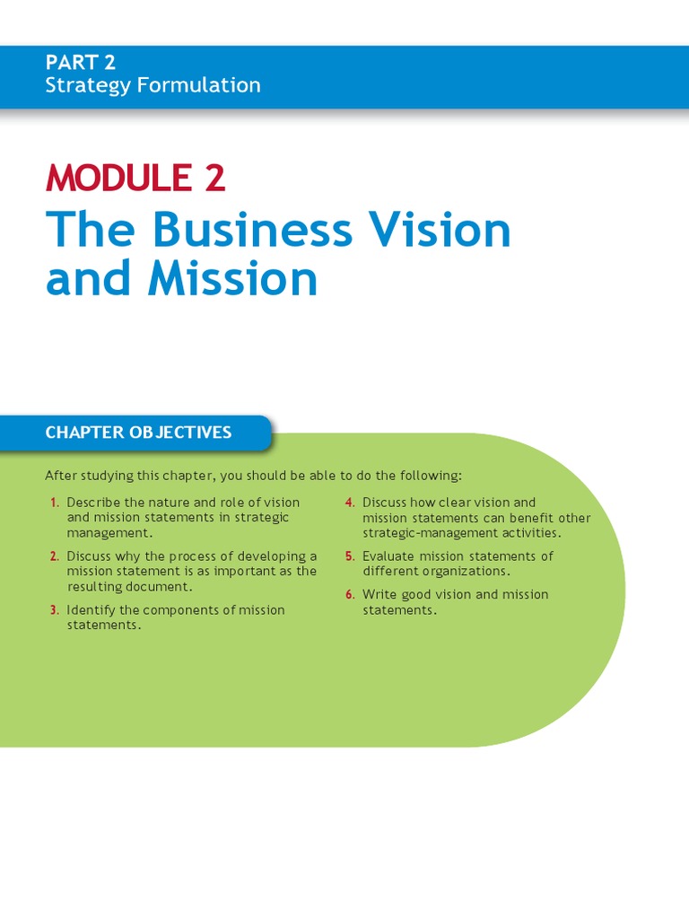 Assessment On Module 2 - Business Vision and Mission | PDF | Strategic ...