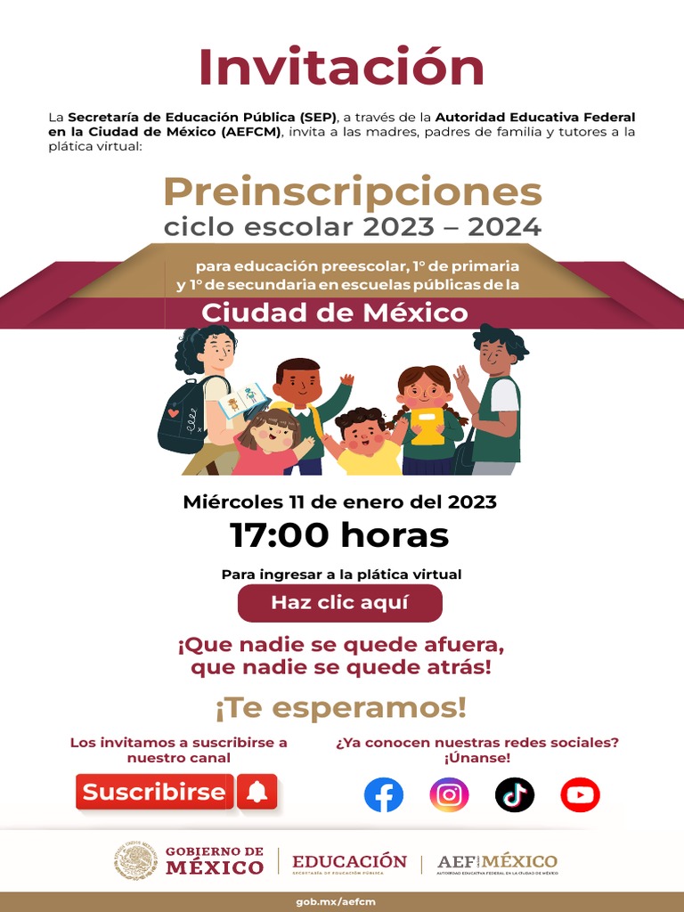 Plática Virtual sobre Preinscripciones 2023 | PDF