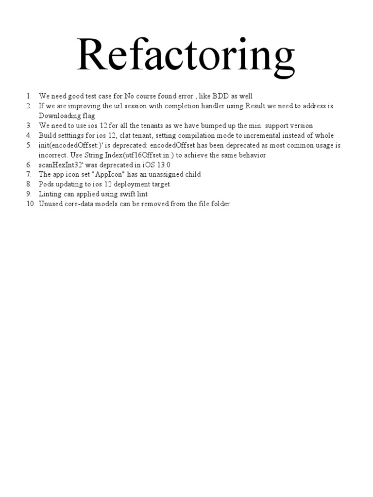 Refactoring 12 | PDF | Ios | Xcode