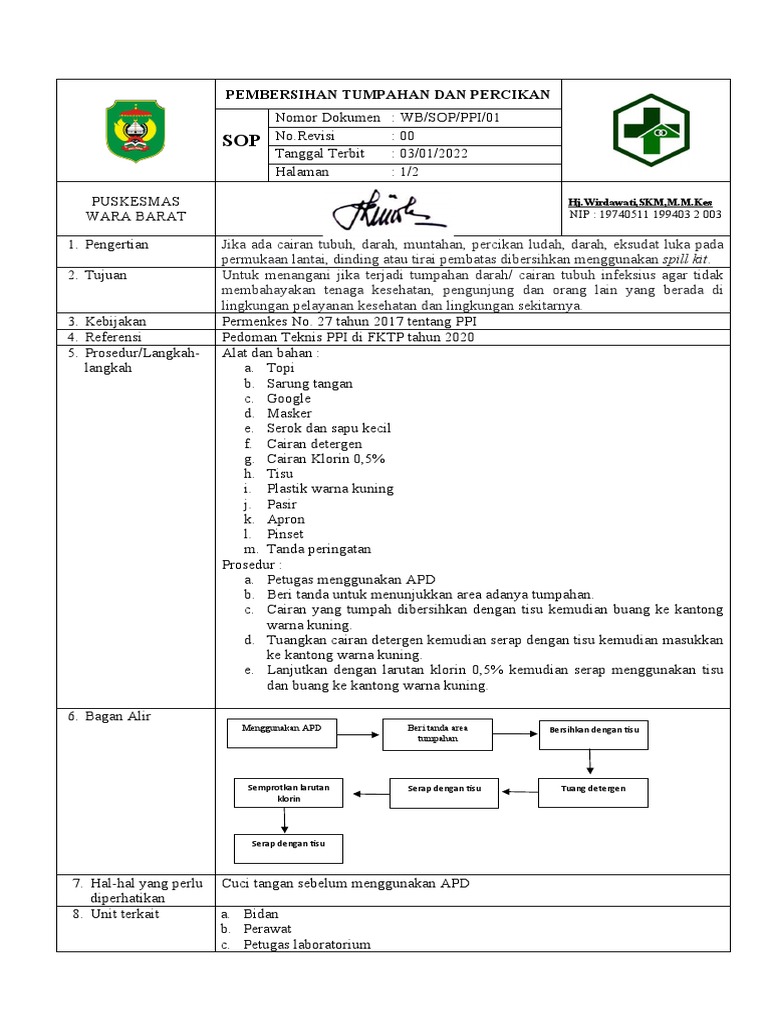 Pembersihan Tumpahan Dan Percikan | PDF