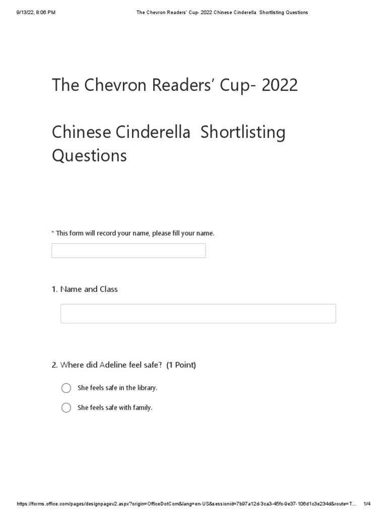 Chevron Readers' Cup 2022 Questions | PDF