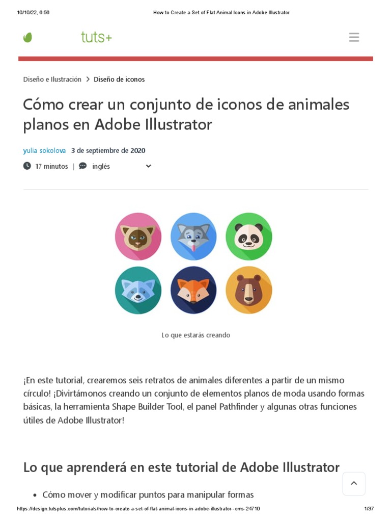 How To Create A Set of Flat Animal Icons in Adobe Illustrator | PDF ...