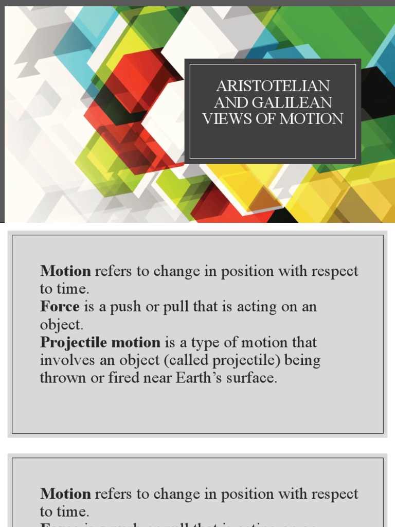 Aristotelian and Galilean Views of Motion | PDF