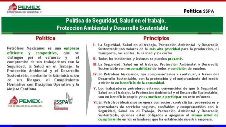 Política de Seguridad y Sostenibilidad en Pemex | PDF