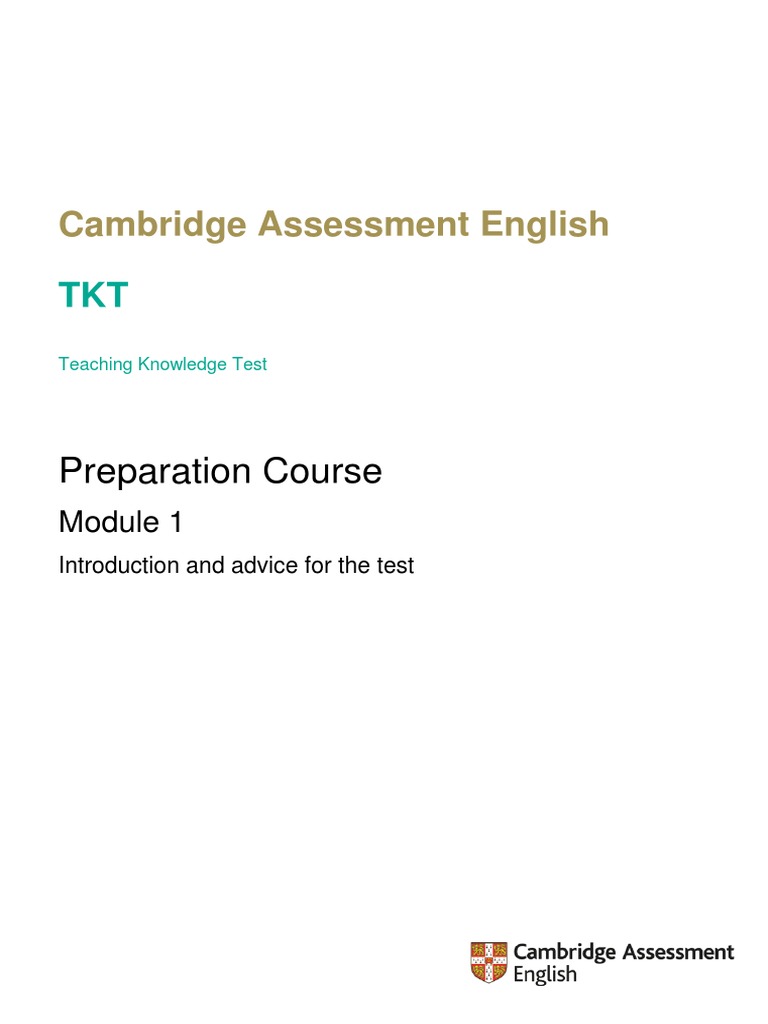 TKT Module 1 (Introduction and advice for the test) | PDF | Multiple ...