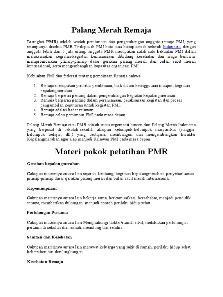 Materi Pokok PMR | PDF