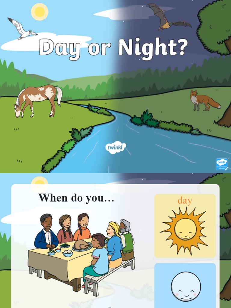 Daily Routines: Day vs. Night | PDF | Language Arts & Discipline