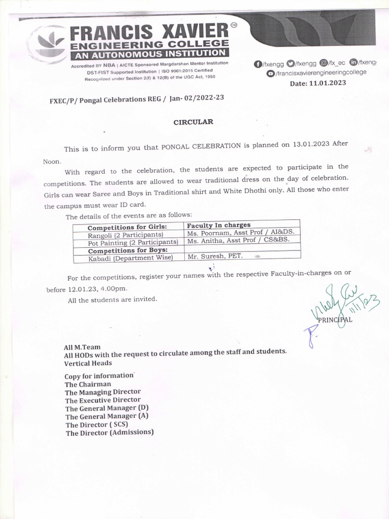 Circular Pongal Celebrations | PDF