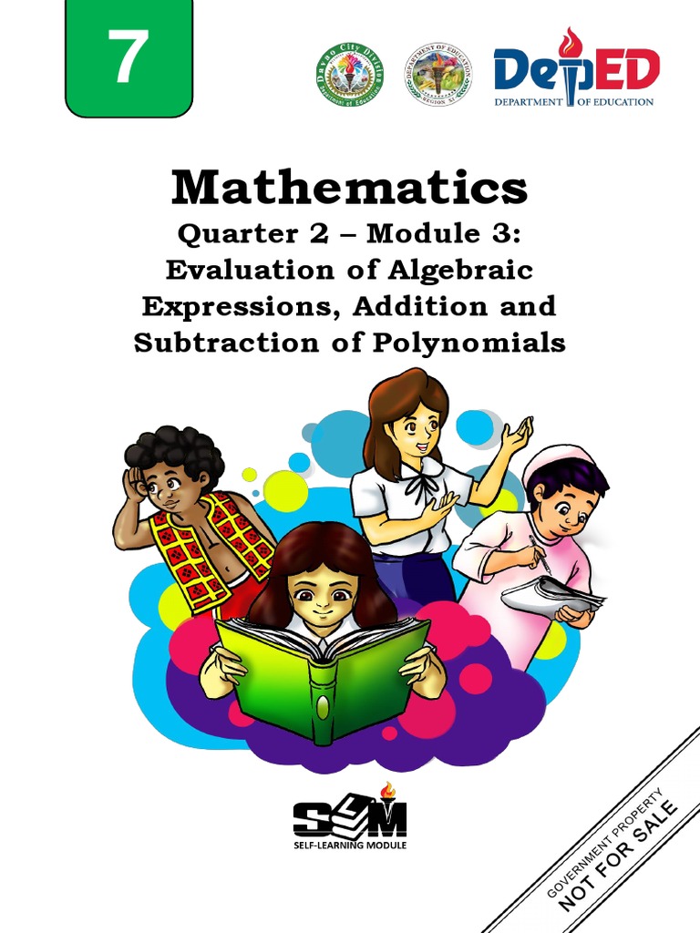 Q2 Mathematics 7 Module 3 Pdf Polynomial Subtraction