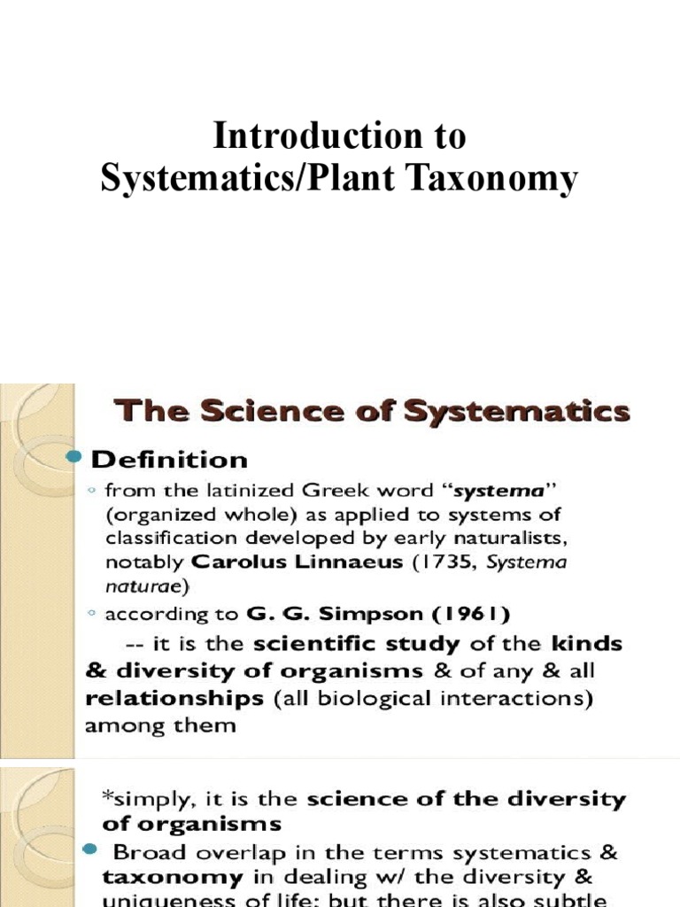 Systematics | PDF | Taxonomy (Biology) | Science