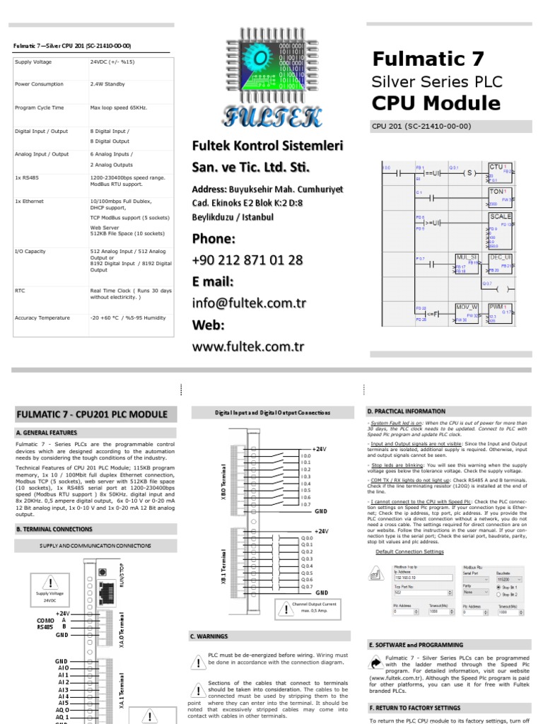 Cpu 201 en | PDF | Programmable Logic Controller | Port (Computer Networking)