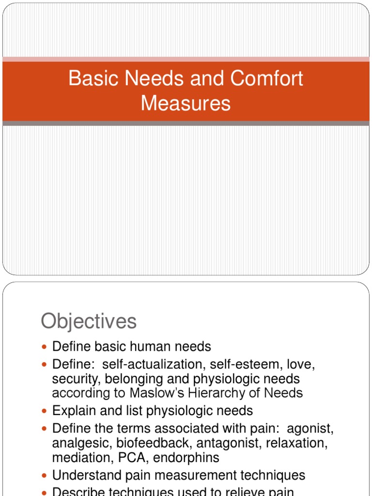 Nursing Essentials: Maslow & Pain | PDF | Pain | Self Actualization