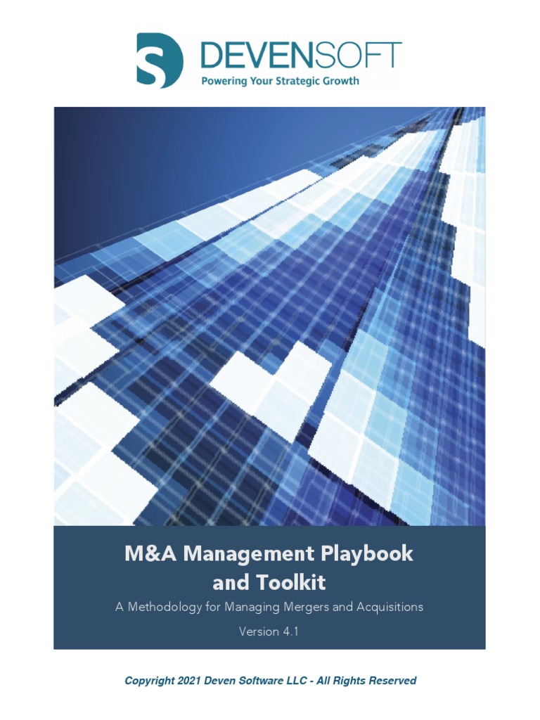 MA Management Playbook and Toolkit v4.1 | PDF | Mergers And ...