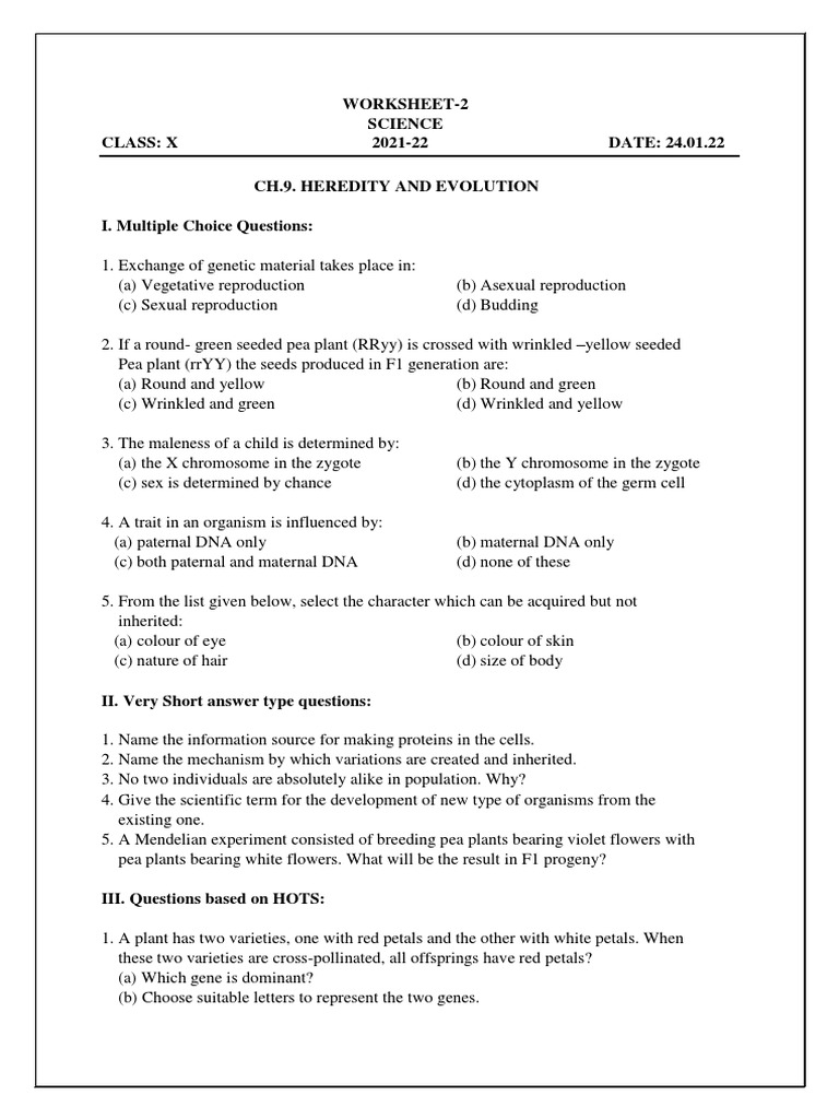 Heredity WS2 | PDF | Heredity | Reproduction Heredity WS2 | PDF | Heredity | Reproduction