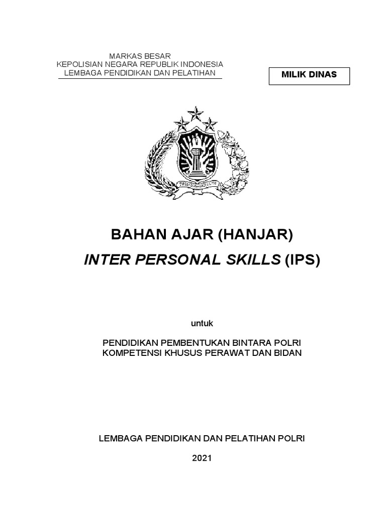 Bahan Ajar (Hanjar) Inter Personal Skills (Ips) | PDF
