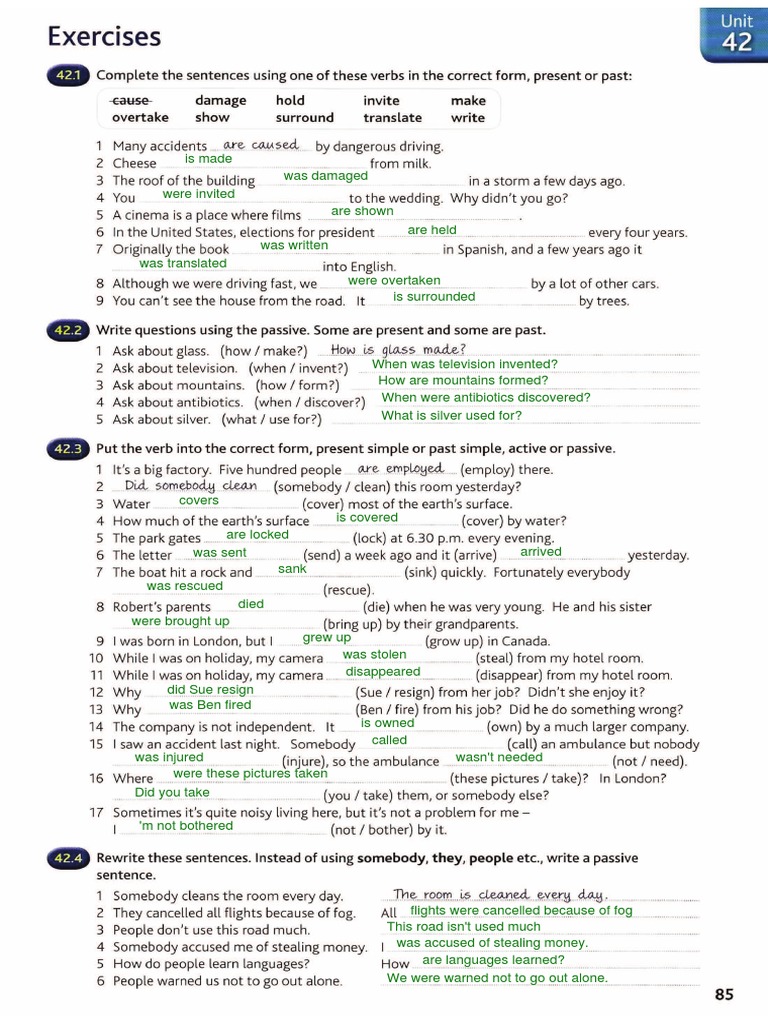 Passive 1 Is Done - Was Done Exercises | PDF