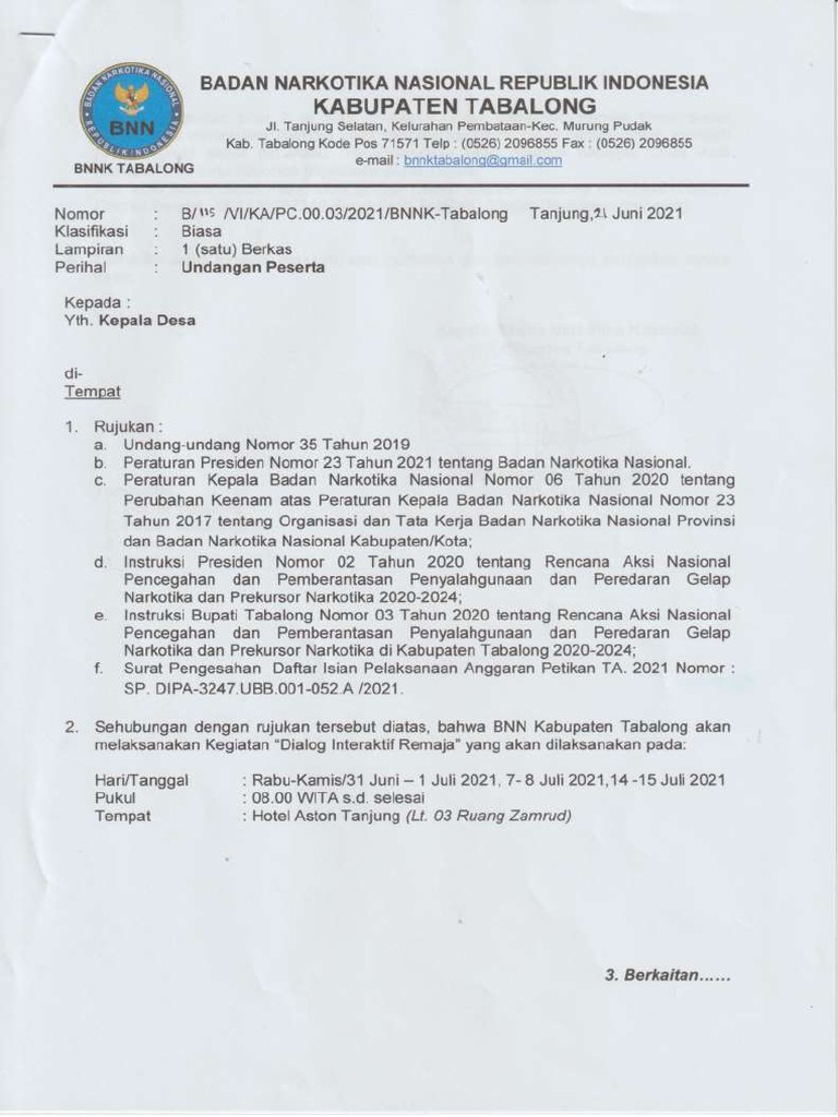 Undangan Peserta Dialog Interaktif | PDF