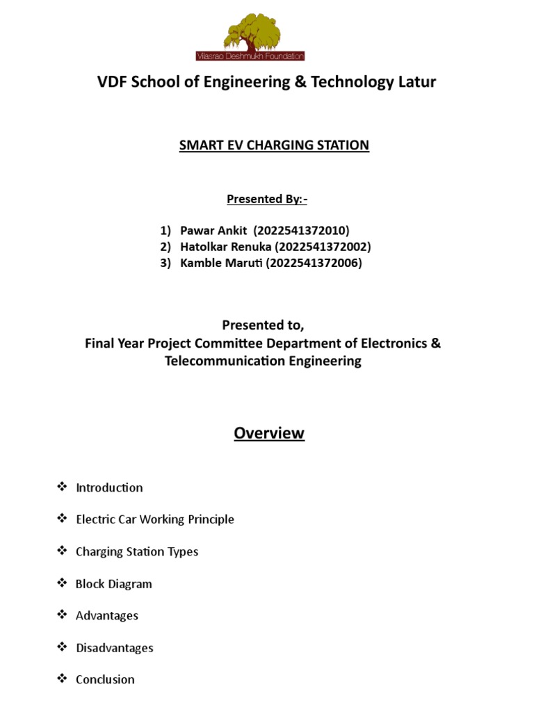Smart Ev Charging Station Project Pdf Electric Vehicle Battery
