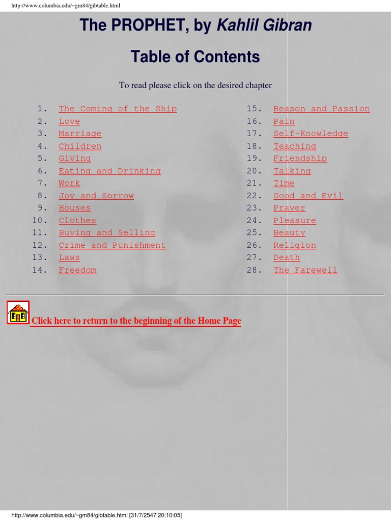 The Prophet by Kahlil Gibran | PDF | The Prophet (Book)