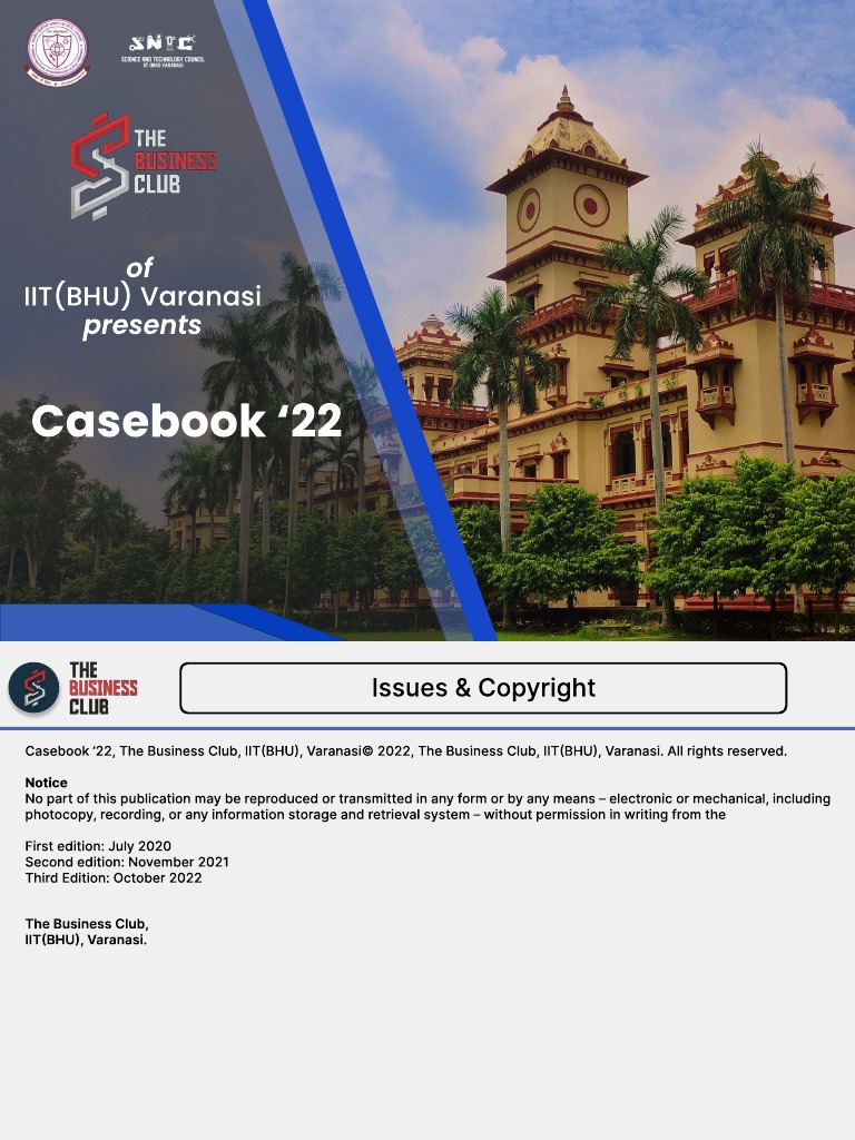 IIT BHU - Casebook | PDF | Consultant | Sales