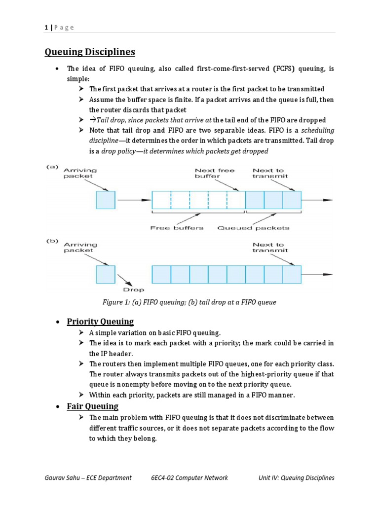 7 Queuing Disciplines | PDF | Router (Computing) | Computer Networking
