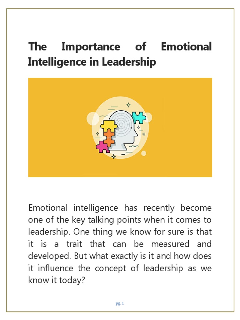 Article The Importance Of Emotional Intelligence In Leadership Pdf