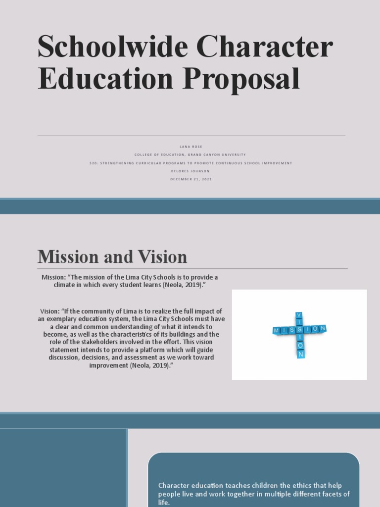 Schoolwide Character Education Proposal Final | PDF | Leadership ...