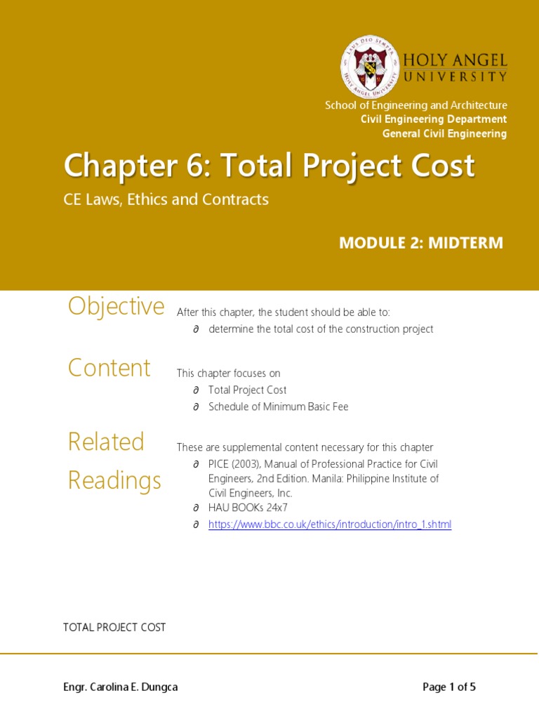 CE Project Costs and Fees | PDF | Engineering | Design