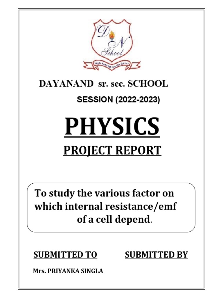 Project On Internal Resistance | PDF | Anode | Cathode