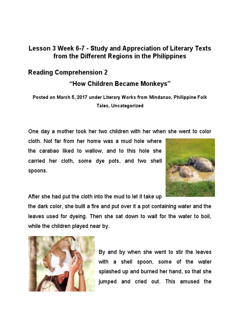 How Children Became Monkeys: A Folk Tale | PDF