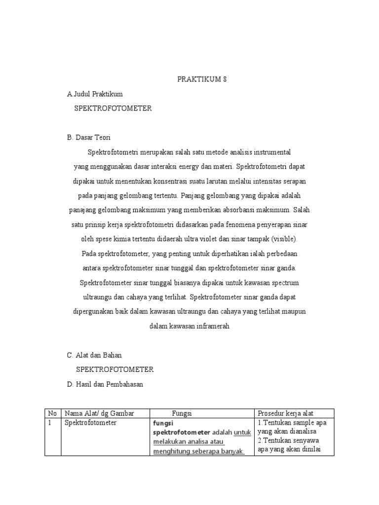 Format Laporan Praktikum Mata Kuliah Instrumentasi 8-10oo | PDF