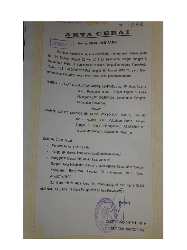 Akte Cerai | PDF
