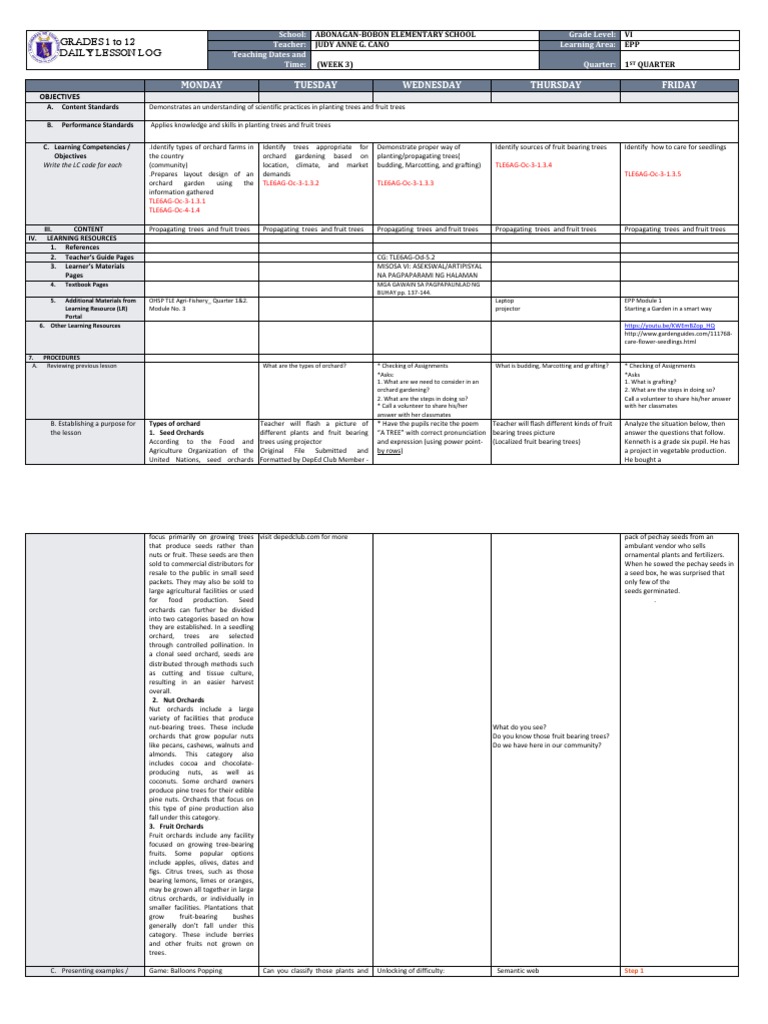 DLL_EPP 6_Q1_W3 | PDF | Trees | Seed