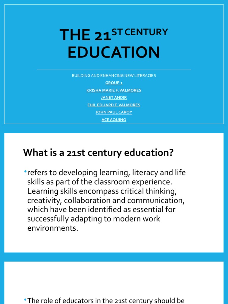 The 21st Century Education | PDF | Communication | Education Theory