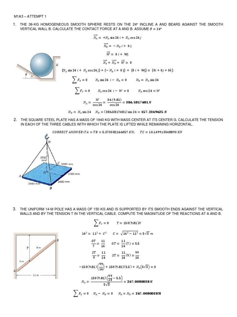 M1a3 Attempt 1,2,3 | PDF | Applied And Interdisciplinary Physics | Physics