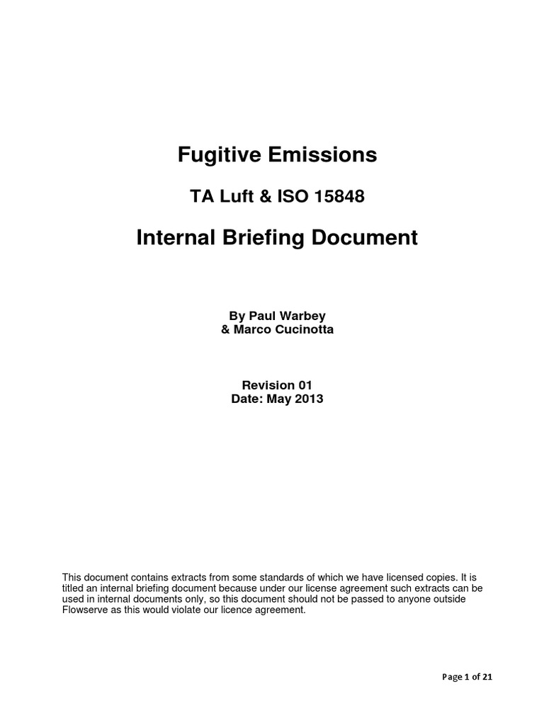 TA Luft & ISO 15848 Overview | PDF | Gases | Mole (Unit)