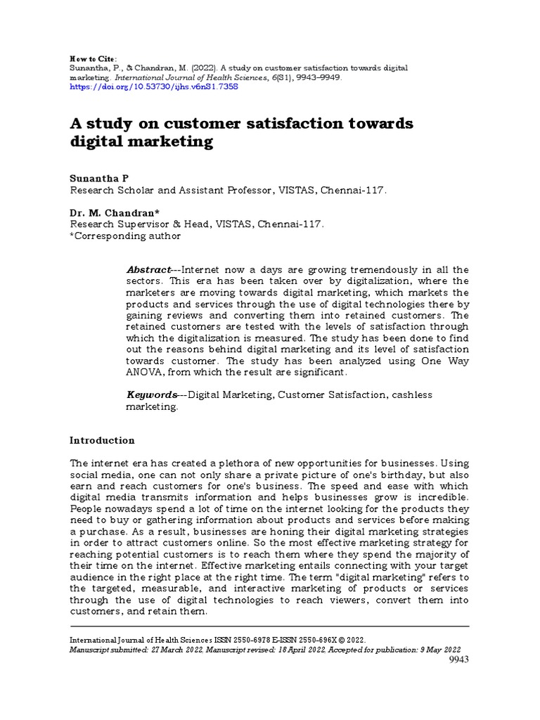 A Study On Customer Satisfaction Towards 0209b460 | PDF | Marketing ...